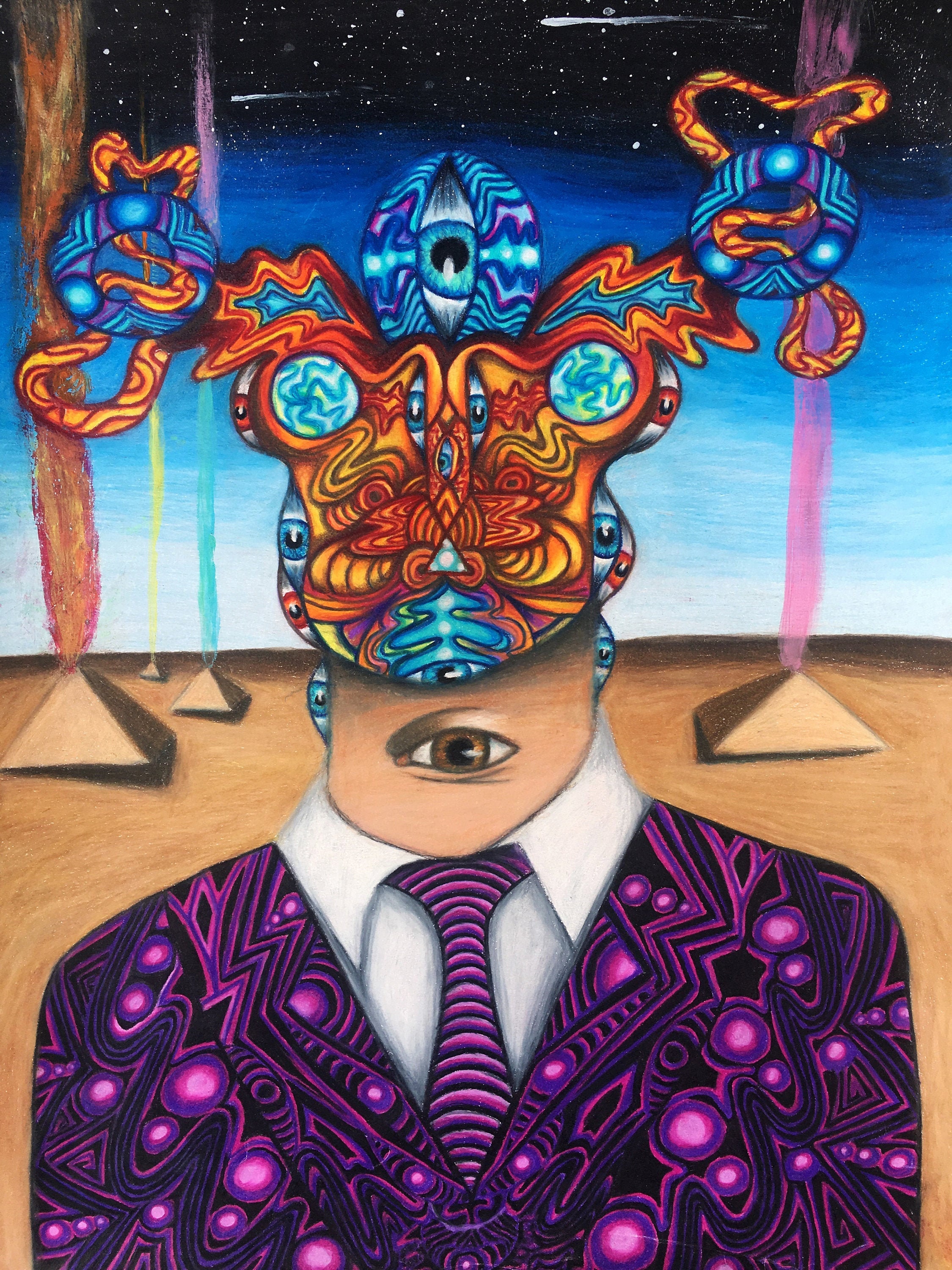 Unearthly Alien Fine Art Print / Hybrid Human Alien Abstract Colorful ...