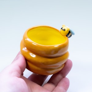 Beehive Honey Bee Bowl Ceramic Bowl for Small Pets hoomans - Etsy