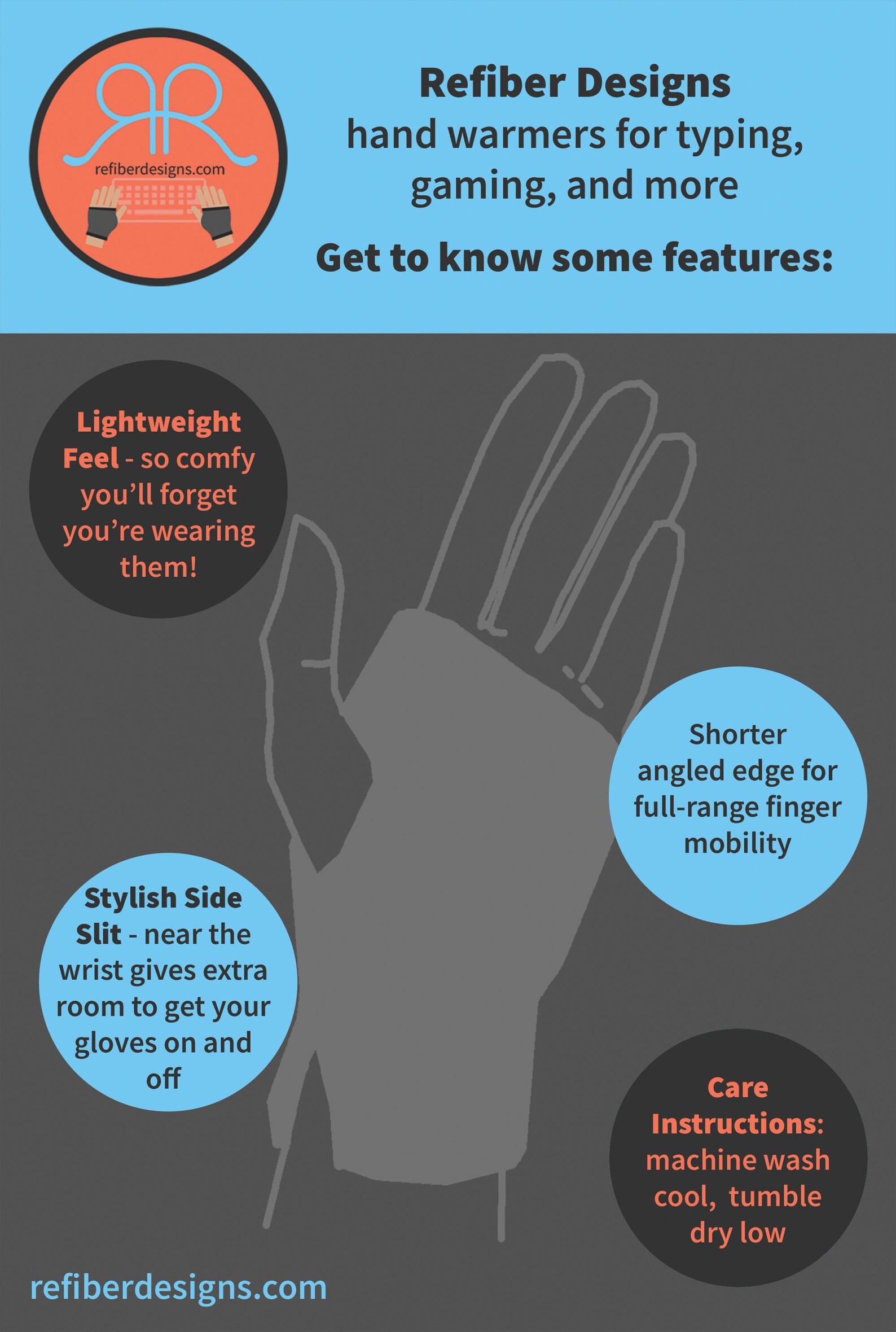 Organic Cotton Basic Black Computer Gloves, Texting Glove, Hand Warmers ...