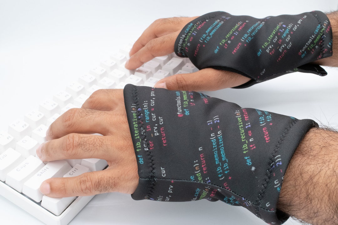 Python Coding Gloves, Fibonacci Functions, Hand Warmer Fleece Lined ...