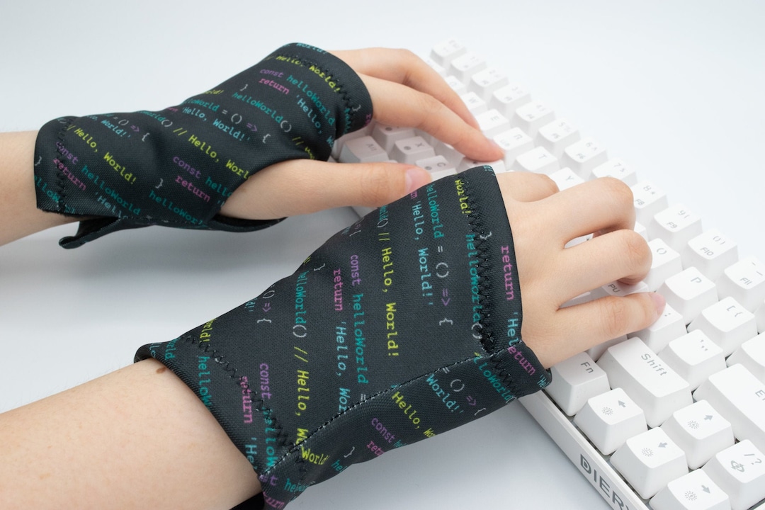 Javascript Coding Gloves, Hello World, Hand Warmer Fleece Lined, Unisex ...