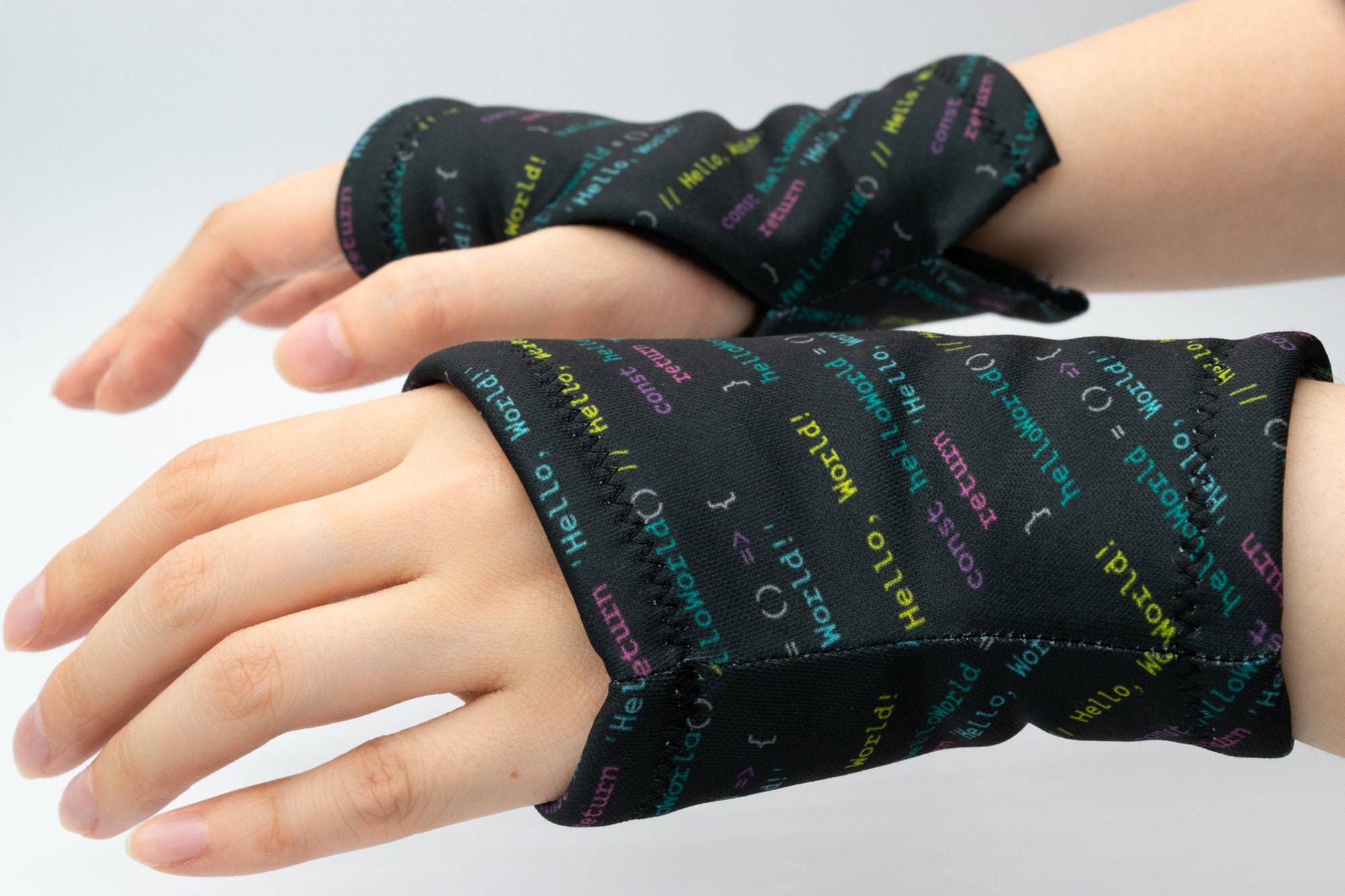 Javascript Coding Gloves, Hello World, Hand Warmer Fleece Lined, Unisex ...