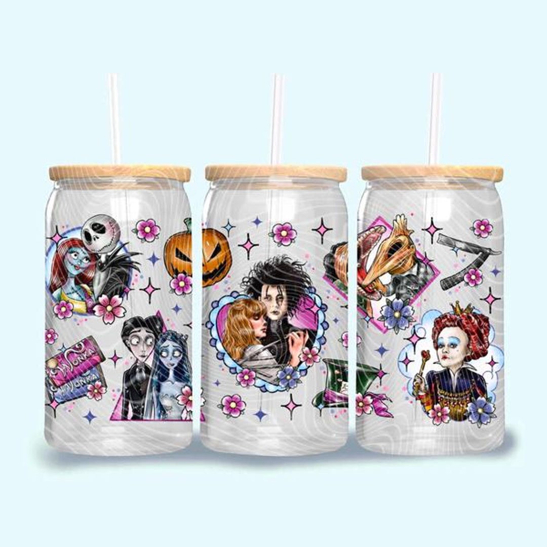 Spooky Characters Glass Can 90's Horror Glass Can Macabre Spooky Glass ...
