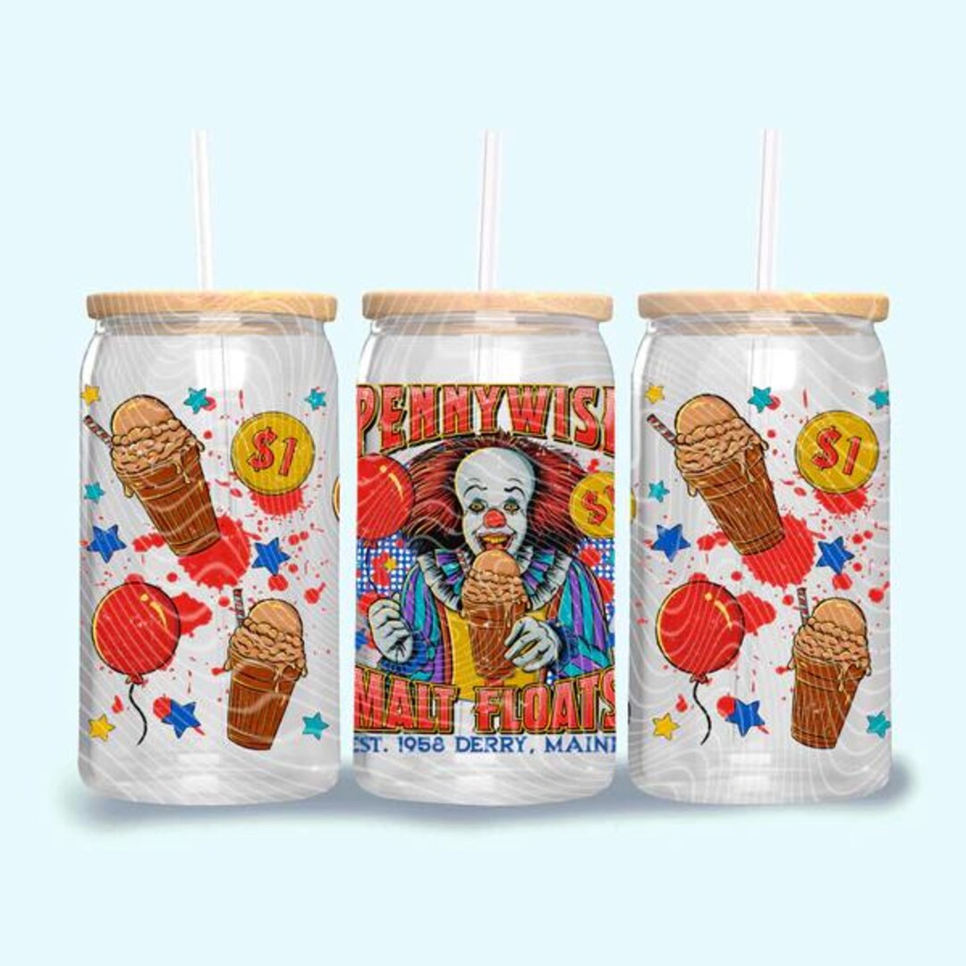 Slasher Clown Glass Can - Horror Slasher Glass Can - Killer Clown Glass ...