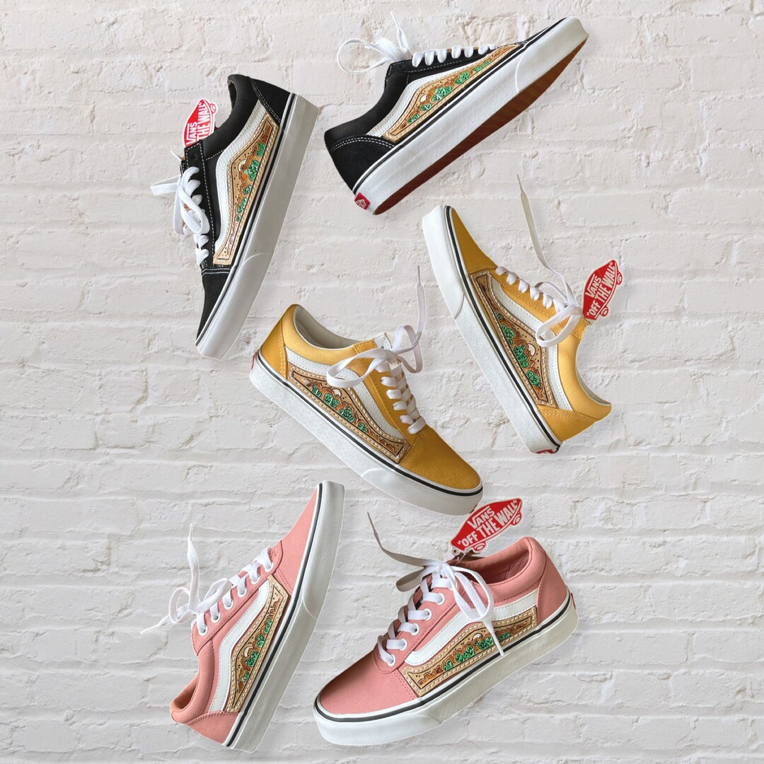 Custom Tooled Leather Vans | Desert Vibes | Gifts for Her | Western ...