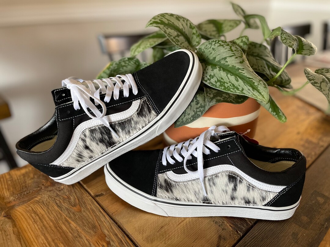 Cowhide Panel Vans Western Shoes Punchy Apparel Custom Sneakers Ranch ...
