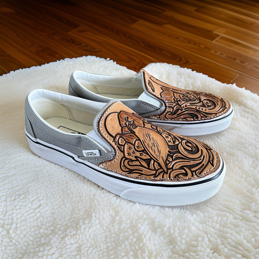 Tooled Desert Quail Vans | Womens Size 7.5 | Mens Size 6 | Western Vans ...