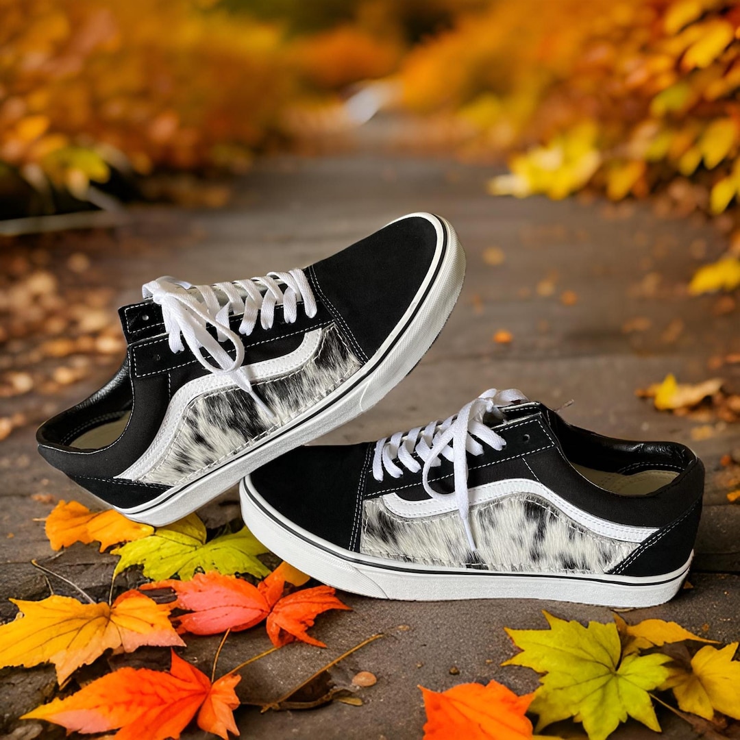 Cowhide Panel Vans Western Shoes Punchy Apparel Custom Sneakers Ranch ...