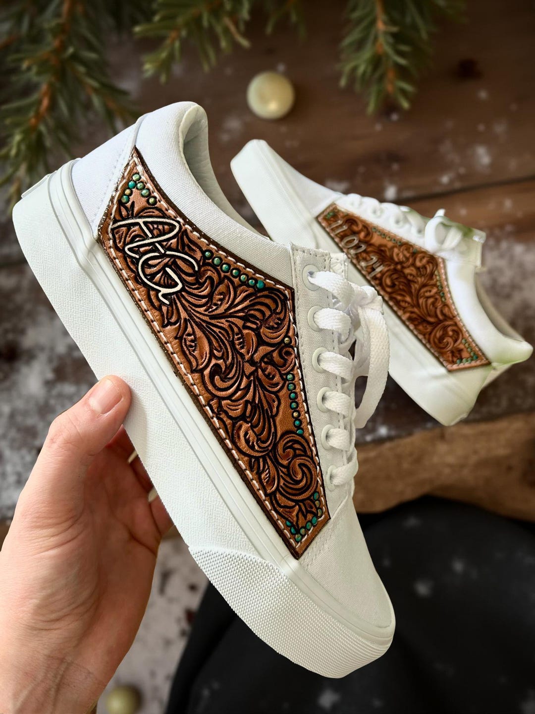Custom Tooled Leather Wedding Vans | Bride Shoes | Western Wedding - Etsy