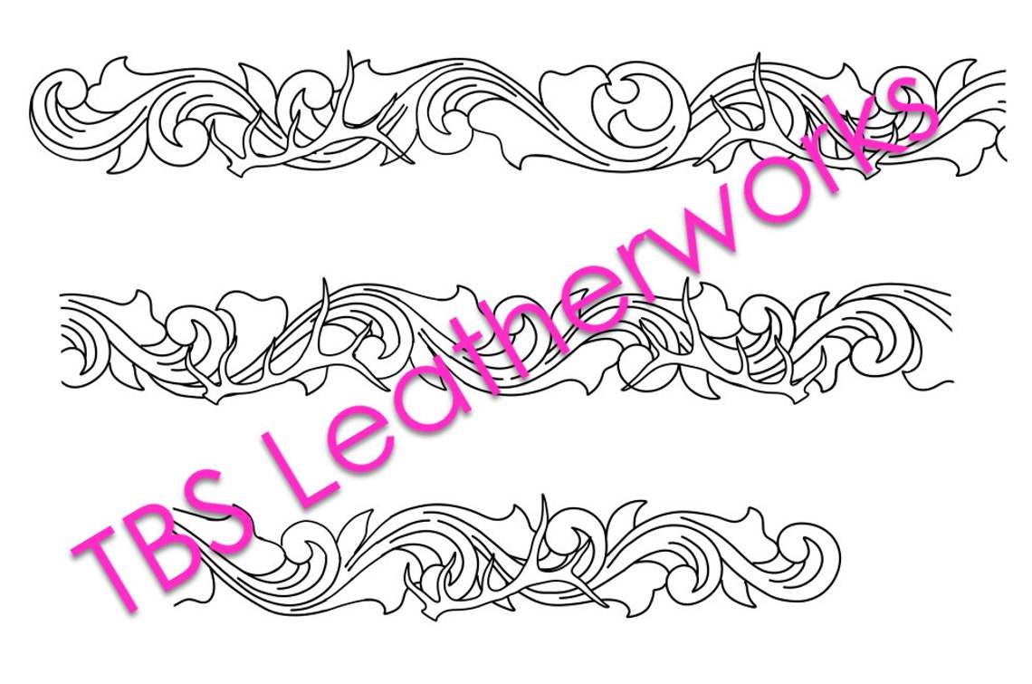 Leather Belt PDF Pattern | Elk Antler Belt | Tooling Patterns - Etsy