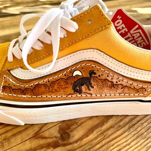Tooled Bucking Horse Vans Western Vans Wyoming Spirit Custom Leather ...