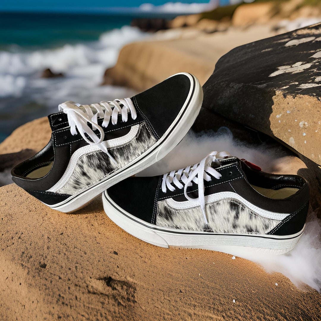 Cowhide Panel Vans Western Shoes Punchy Apparel Custom Sneakers Ranch ...