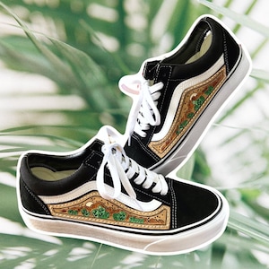 Western Vans Tooled Leather Shoes Custom Leather Vans - Etsy