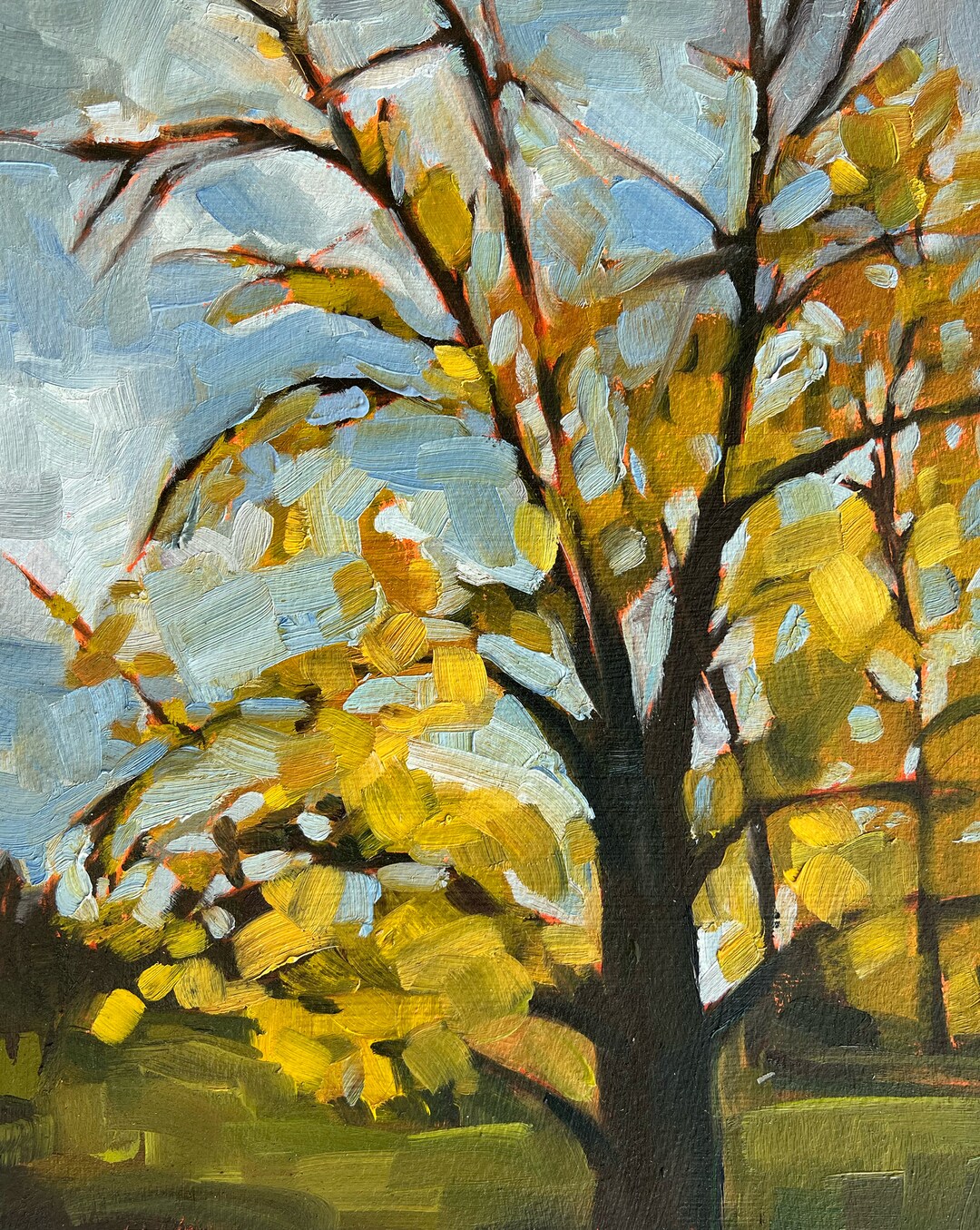 Yellow Aspen Tree Original Oil Painting by Margot Dedrick - Etsy