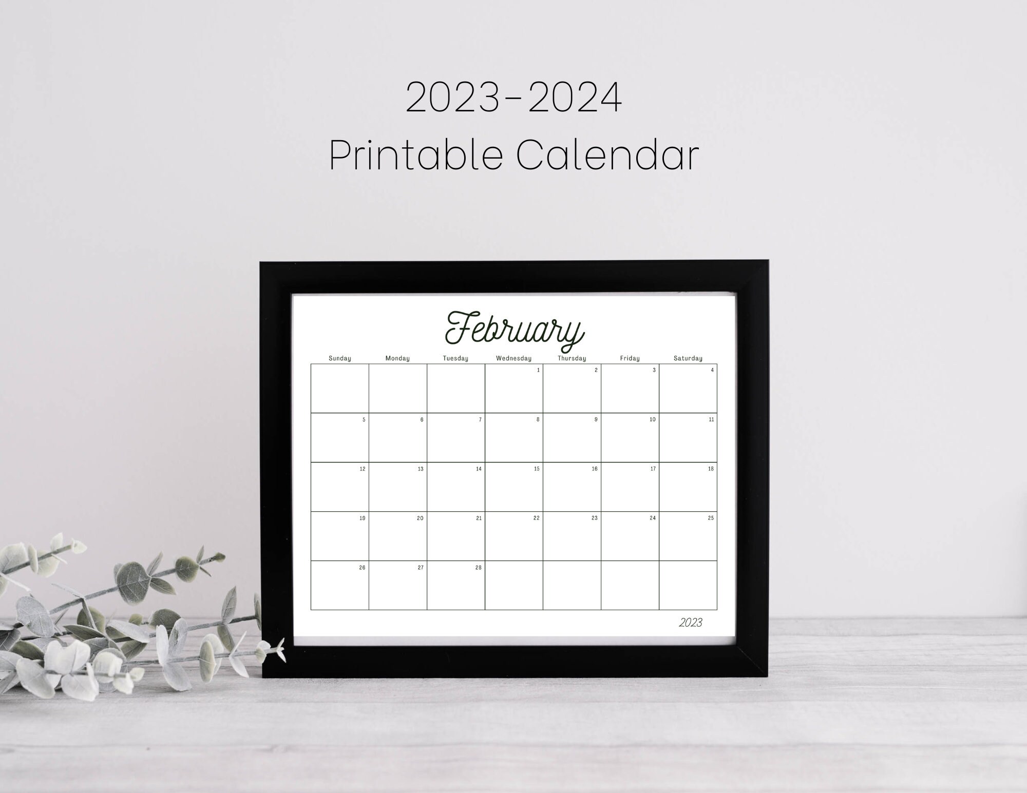 2023-2024 Printable Calendar, Digital Calendar Download, Printable ...