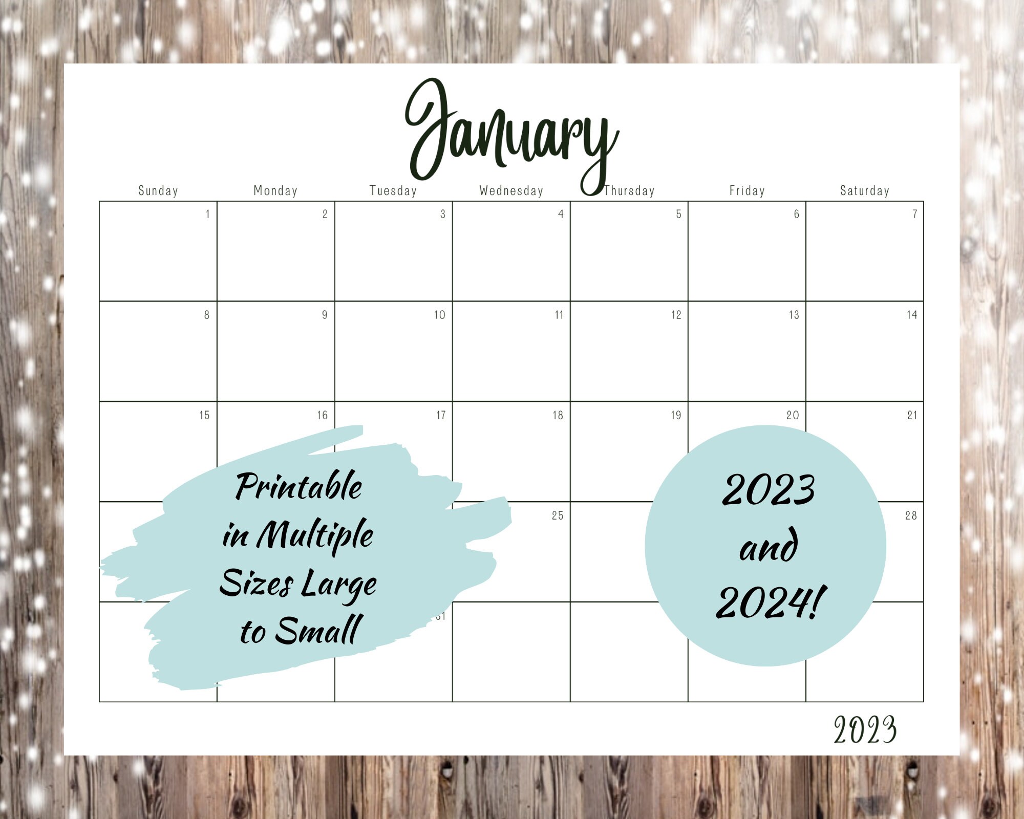 2023-2024 Printable Calendar Digital Calendar Download - Etsy
