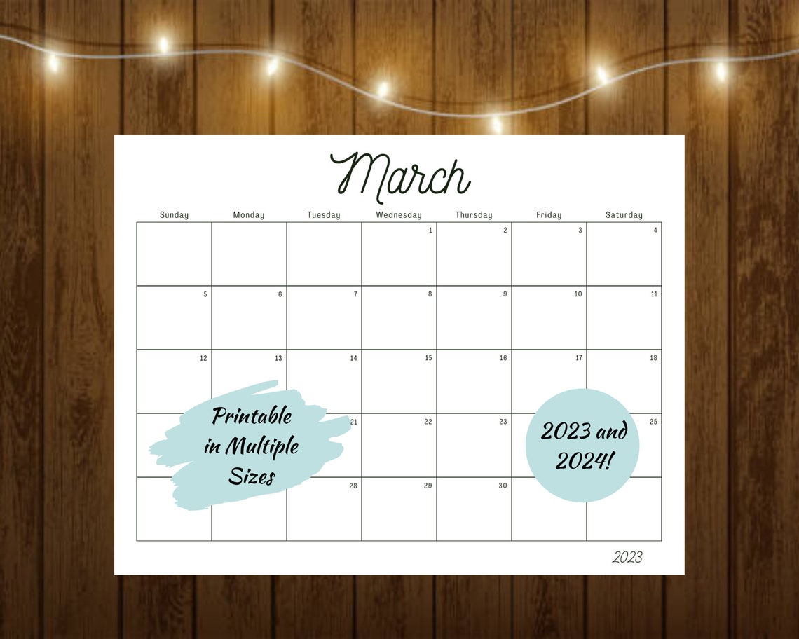 2023-2024 Printable Calendar, Digital Calendar Download, Printable ...