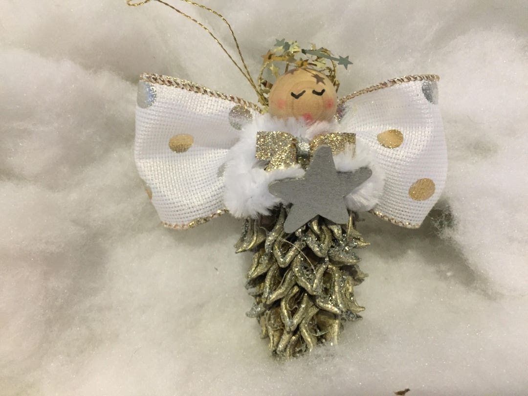 Silver & Gold Spotted Angel Looking Elegant.. Waiting to Be Adopted. - Etsy
