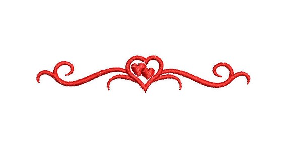 Nestled Hearts Digitized Embroidery Scroll Frame Flourish - Etsy