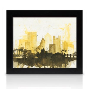 Pittsburgh Skyline - City of Bridges Painting Watercolor Print - Etsy