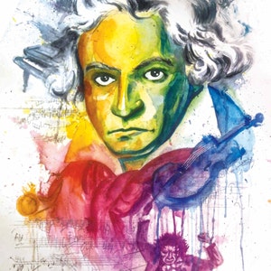 Ludwig Van Beethoven - Watercolor Print - Etsy