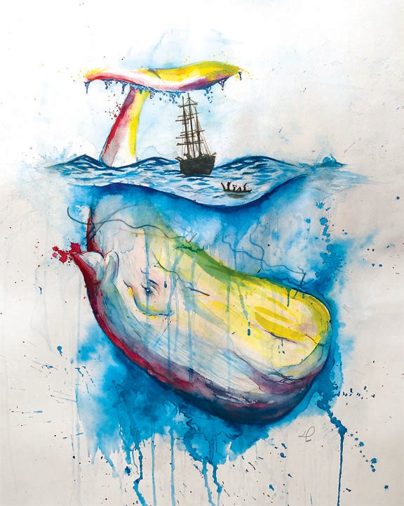 Moby Dick - Watercolor Print - Etsy