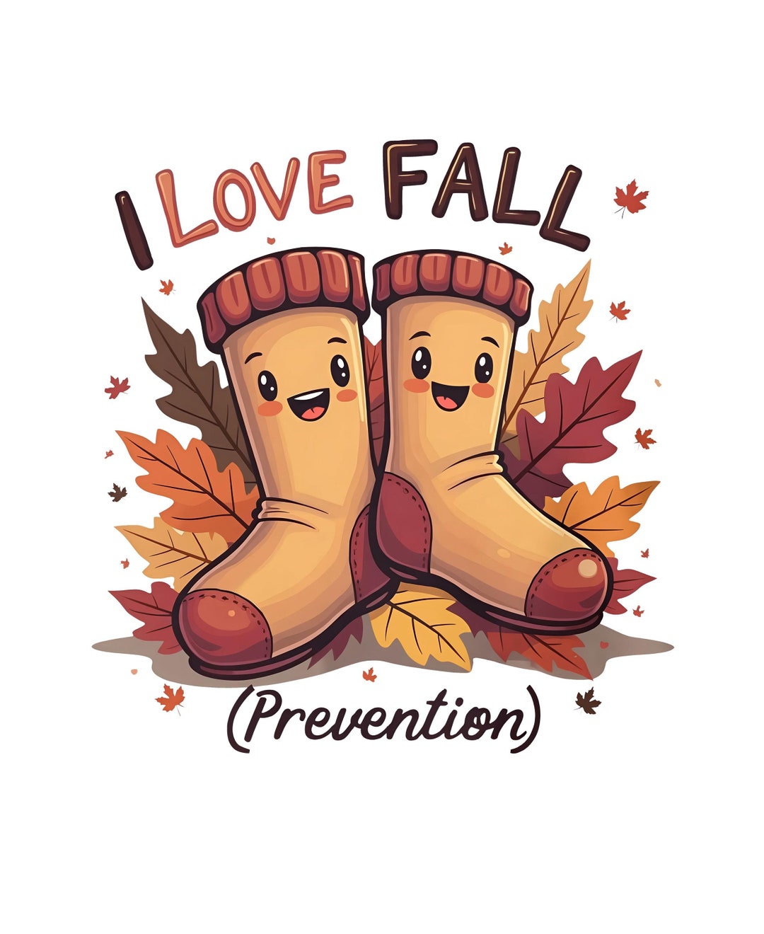 I Love Fall Prevention Png, Cute Safety Awareness Design Fall Boots ...