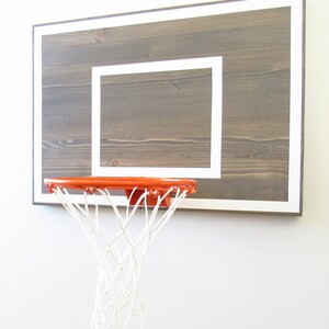 Indoor Basketball Goal. Weathered Gray Wood Basketball Hoop. | Etsy