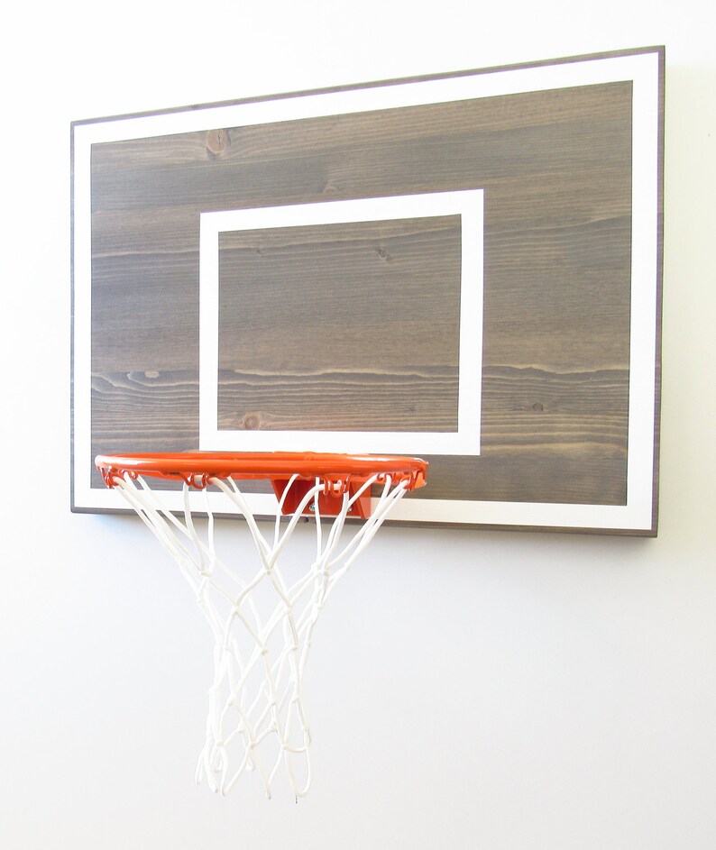 Indoor Basketball Goal. Weathered Gray Wood Basketball Hoop. | Etsy