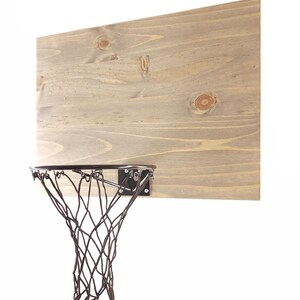 Rustic Wood Basketball Hoop: Weathered Gray Backboard, Black Rim - Etsy
