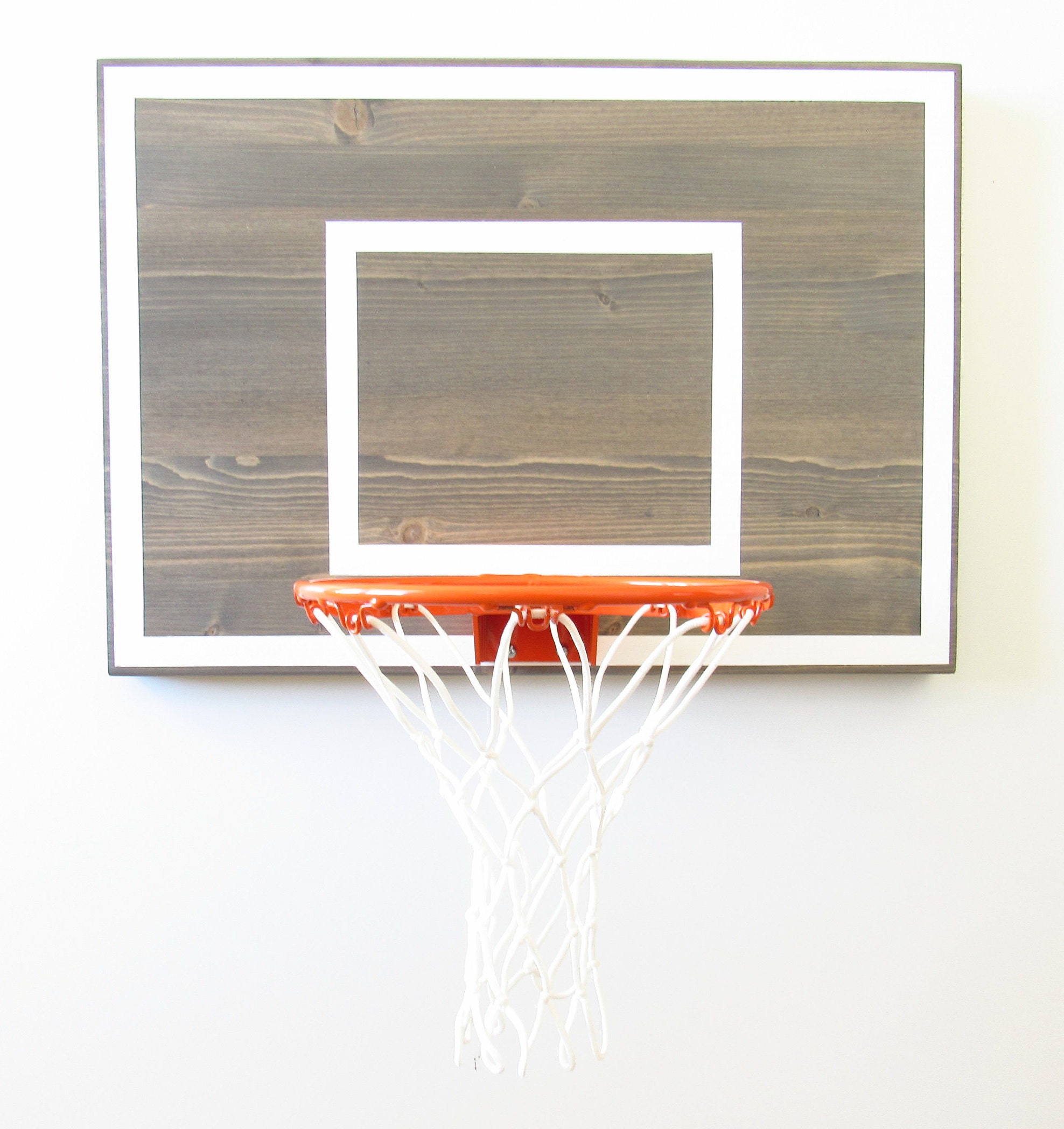 Indoor Basketball Goal. Weathered Gray Wood Basketball Hoop. | Etsy