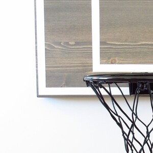 Gray Wood Basketball Hoop. Handmade Weathered Gray Basketball Hoop ...