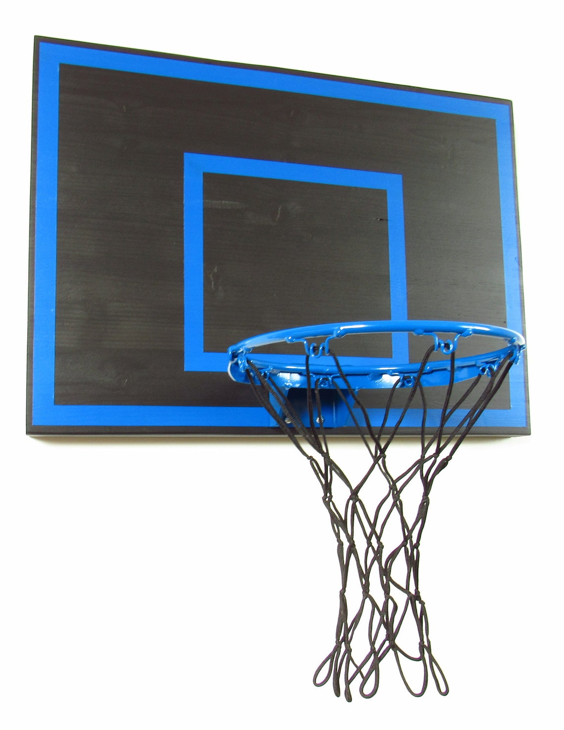 Black and Brilliant Blue Indoor Wood Basketball Hoop | Etsy