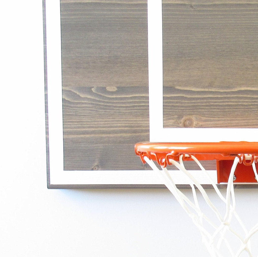 Indoor Basketball Goal. Weathered Gray Wood Basketball Hoop. | Etsy