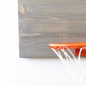 Weathered Gray Indoor Basketball Hoop. Wood Wall Mounted Basketball ...