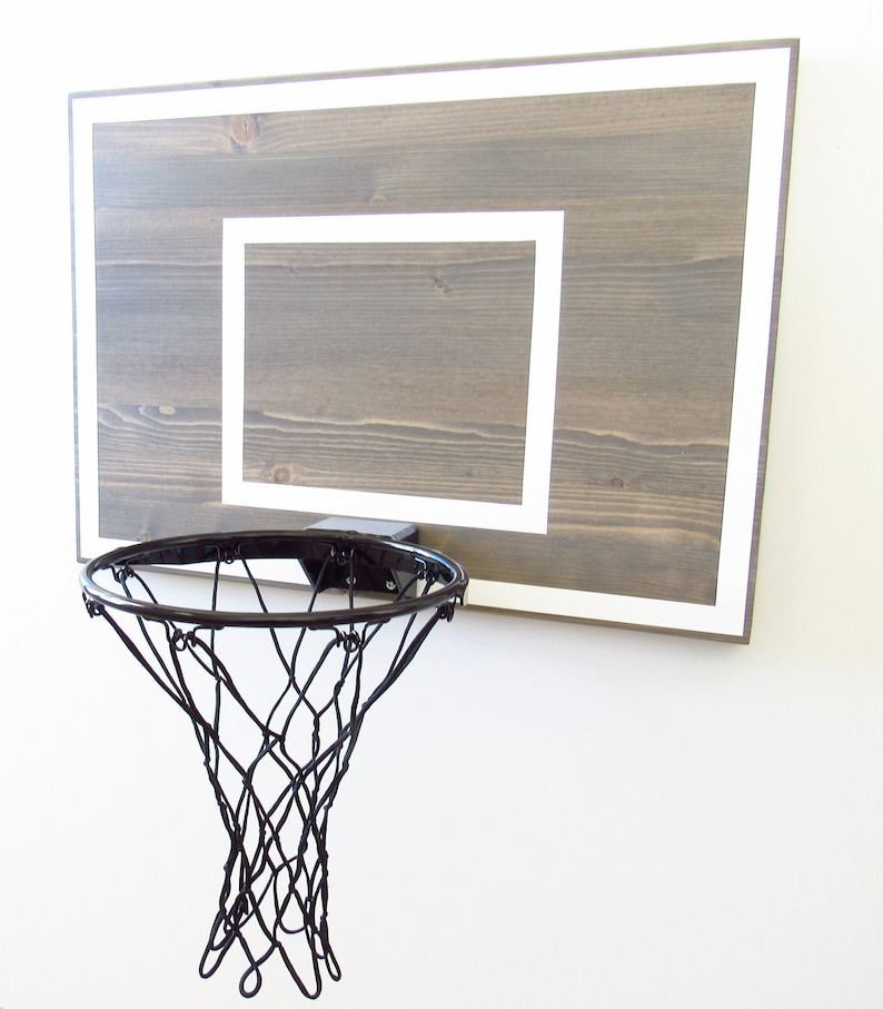 Gray Wood Basketball Hoop. Handmade Weathered Gray Basketball - Etsy
