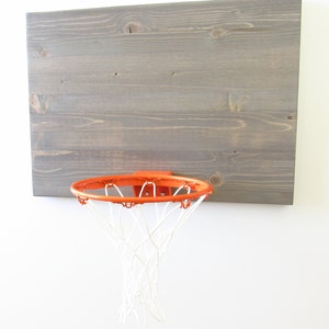 Weathered Gray Indoor Basketball Hoop. Wood Wall Mounted Basketball ...