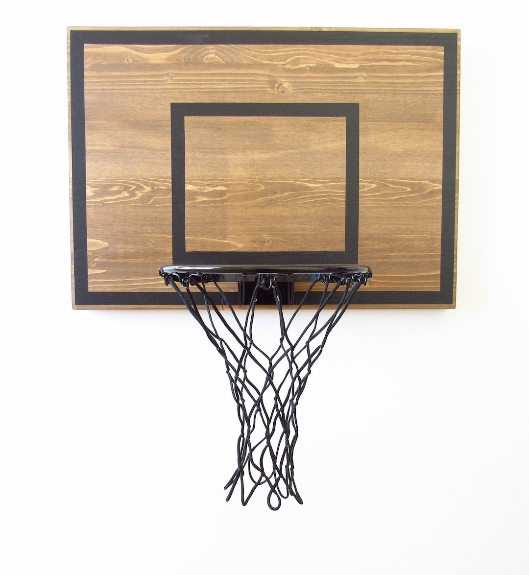 Rustic Wall Mounted Basketball Hoop Brown and Black Indoor Goal - Etsy