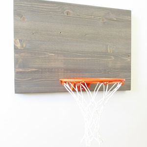 Weathered Gray Indoor Basketball Hoop. Wood Wall Mounted Basketball ...