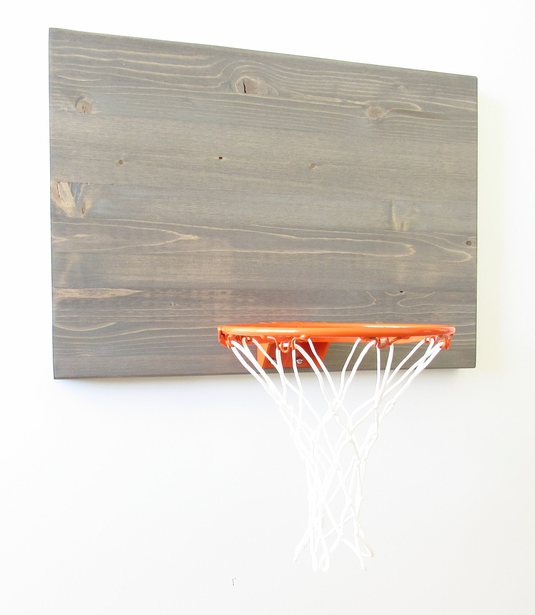 Weathered Gray Indoor Basketball Hoop. Wood Wall Mounted | Etsy