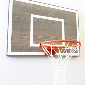 Indoor Basketball Goal. Weathered Gray Wood Basketball Hoop. | Etsy