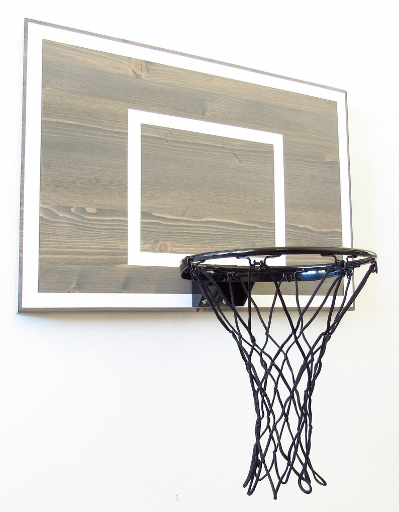 Gray Wood Basketball Hoop. Handmade Weathered Gray Basketball - Etsy