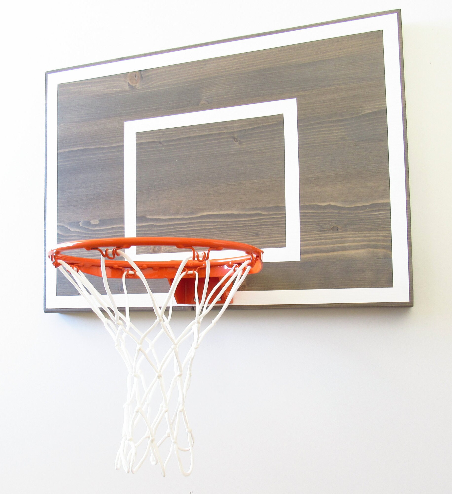 Indoor Basketball Goal. Weathered Gray Wood Basketball Hoop. | Etsy