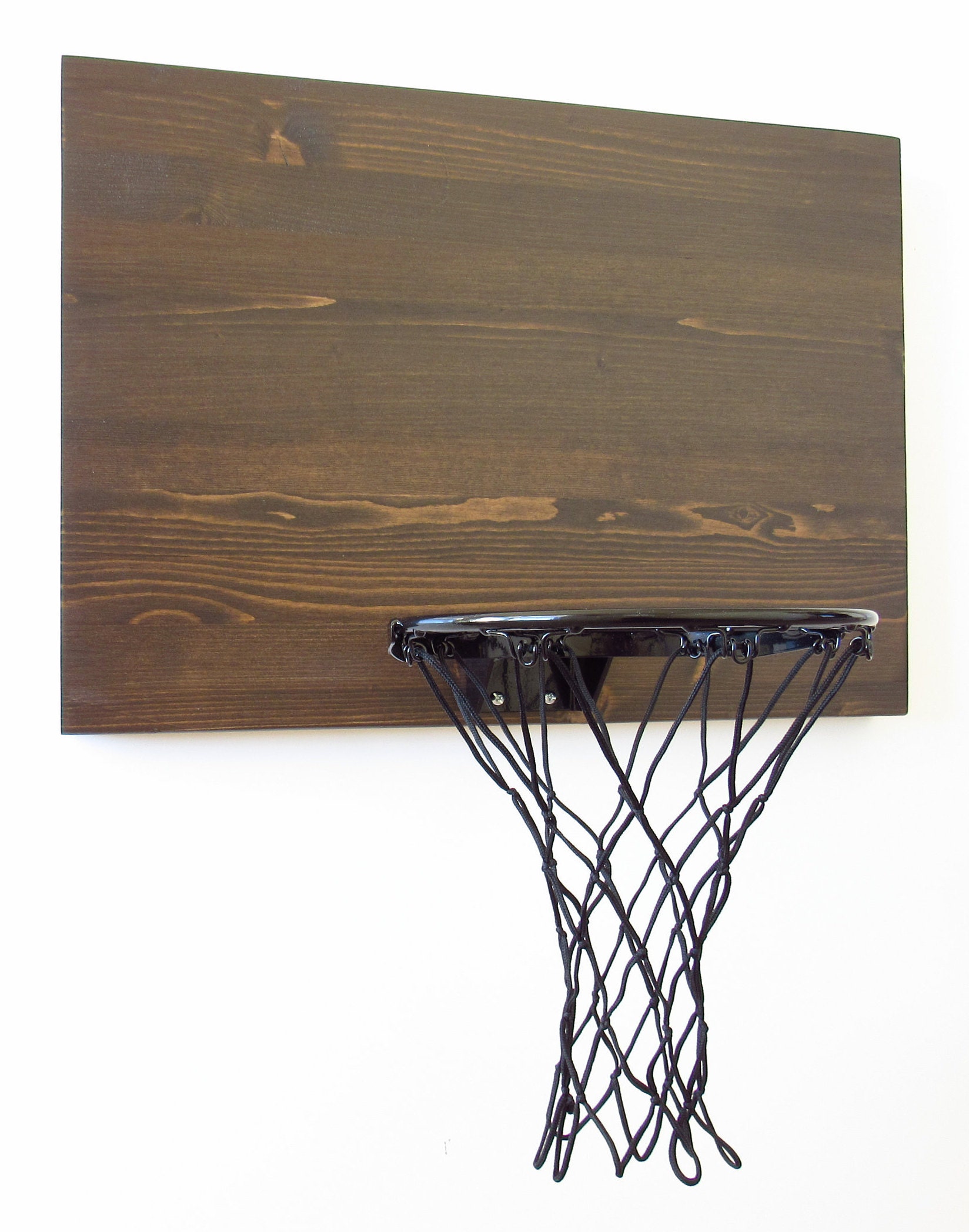 Espresso Wood Indoor Wall Basketball Goal Home Decor Mini Hoop | Etsy