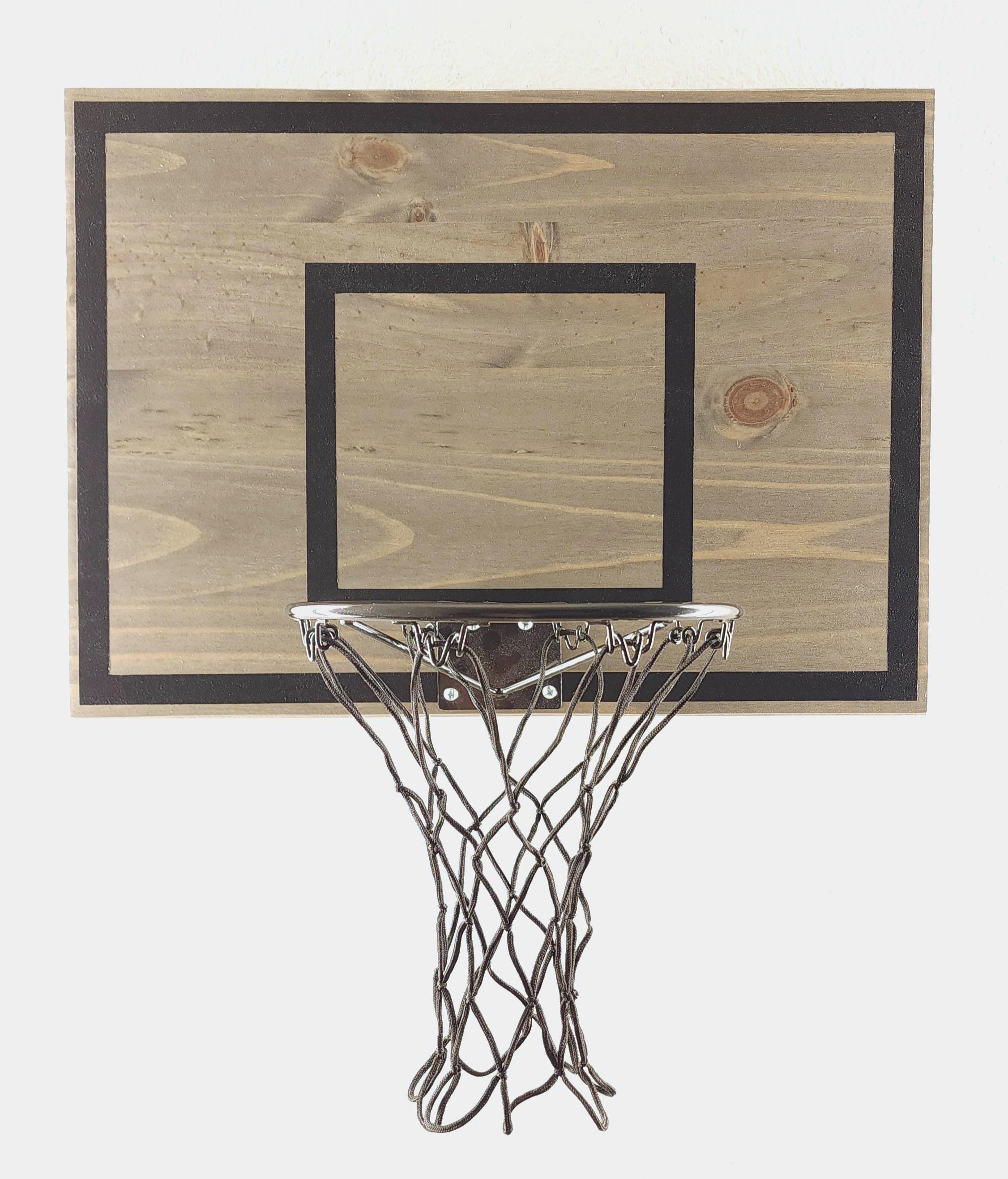 Basketball Hoop Indoor Wood Basketball Goal Gray With Black Reference Boxes Basketball Gift Etsy