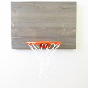 Weathered Gray Indoor Basketball Hoop. Wood Wall Mounted Basketball ...