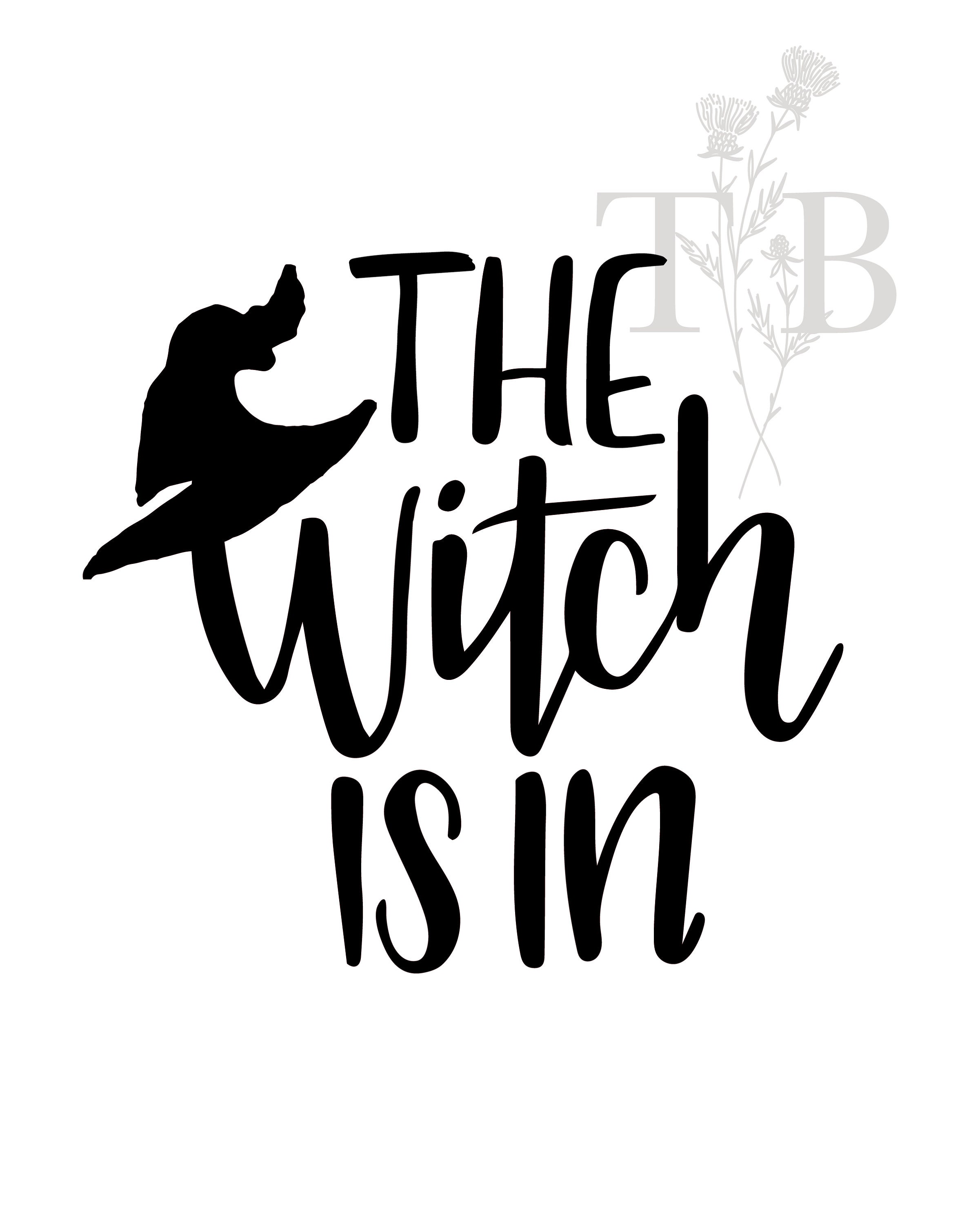 The Witch is in Print, PRINTABLE ART Instant Download, Halloween Art ...