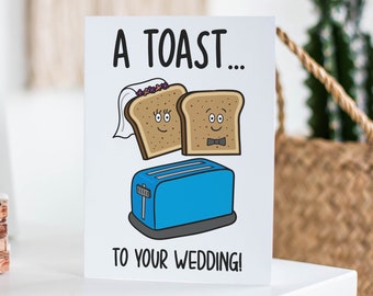 Cute Wedding Card happy Toast Wedding Card for - Etsy