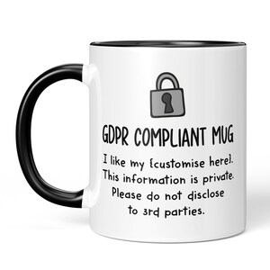 GDPR Mug | Data Protection Gift | Funny Marketing Mug | Colleague Gift ...
