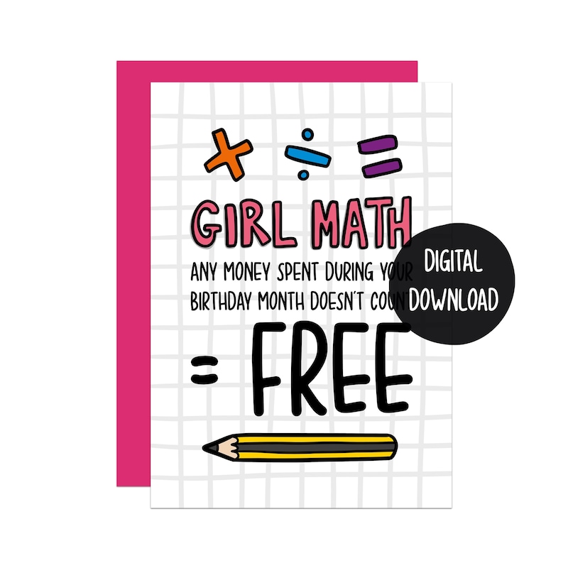 Math Birthday Card - Etsy